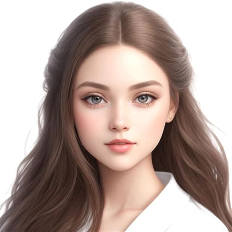 Premium Photo A Beautiful Girl White Background