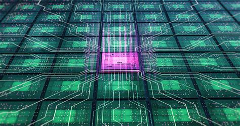 Advanced Ai Cpu Processors Analyzing Data Flow Data Processing Stock