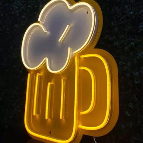 Painel Luminoso Neon Led Copo Cerveja Beer Chop Amarelo Bar à venda em Campo do Meio Minas
