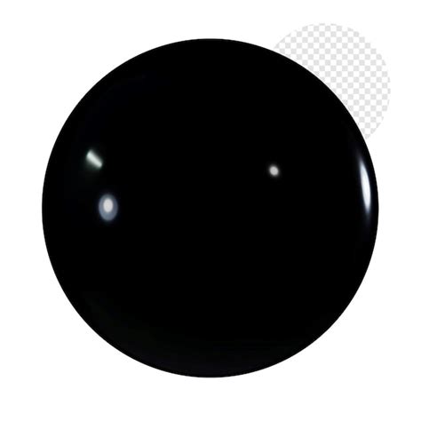 Premium Psd 3d Black Sphere Glossy Material Png Element