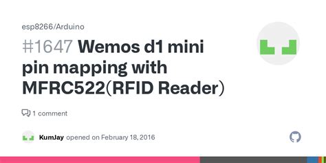 Wemos D Mini Pin Mapping With MFRC RFID Reader Issue Esp Arduino GitHub
