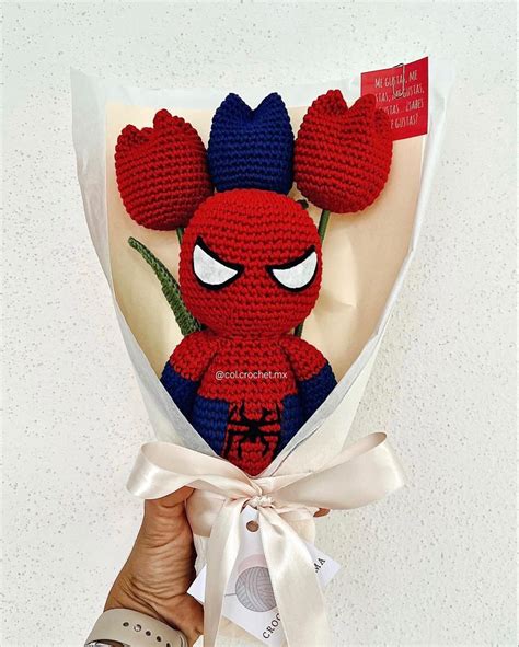 Spiderman A Crochet Ramo De Ganchillo Manualidades Flores Hechas A Crochet