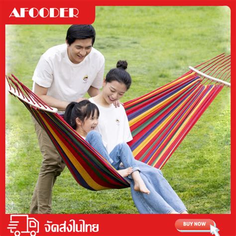 🔥afooder🔥 เชือกแขวนแกว่ง แบบพกพา พับได้ เปลยวน เปลญวนผ้าใบ แถมฟรีกระเป๋าและเชือก บ้าน เปลเดิน