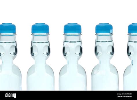 Ramune Carbonated Soft Drink In A Bottle On White Background Stock