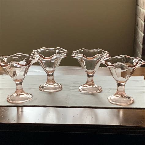 Footed Glass Dessert Dishes Etsy
