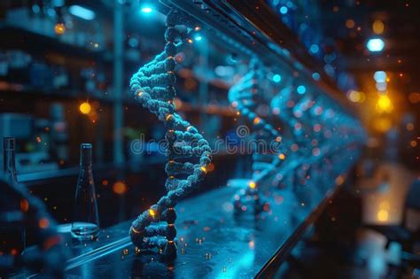 An Advanced Lab Conducts Futuristic Dna Structure Research With Cuttingedge Technology Stock