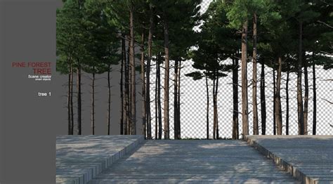 Premium Psd 3d Render Pine Forest With Multiple Views