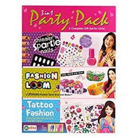 Creative Kit Rubber Ekta 3 In 1 Party Pack Indoor Game Multicolor