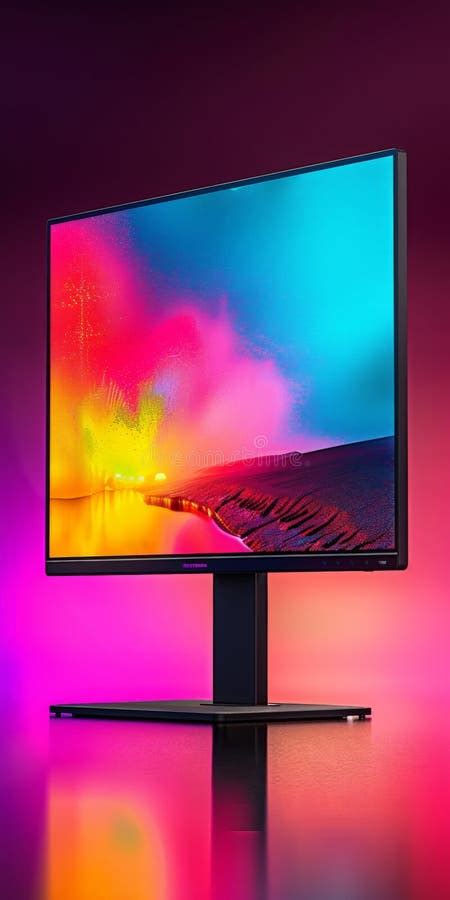 Computer Monitor Displaying Colorful 3d Candy Graphic Stock
