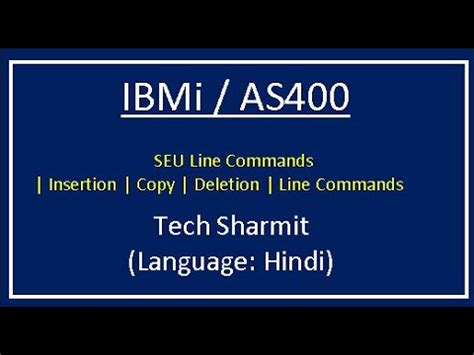 IBMi AS SEU Line Commands In Hindi As Tutorial For Beginners In Hindi RPGLE
