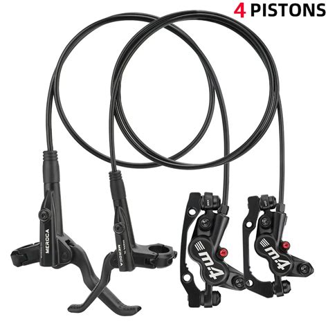 Mtb 자전거용 4피스톤 유압 디스크 브레이크 세트 켈리퍼 클램프 송진 브레이크 패드 8001400 Am 엔듀로 E4 Zee 핸드폰닷컴