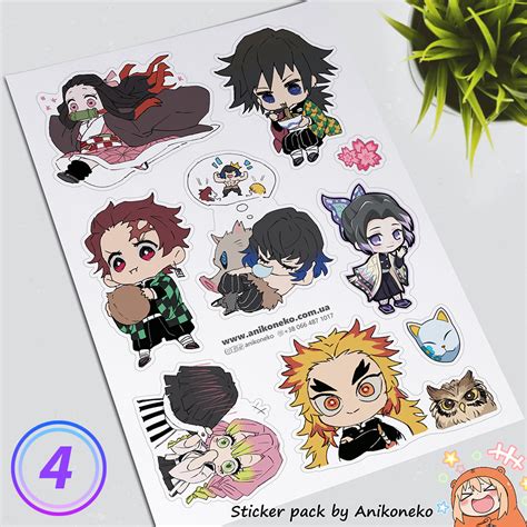 Купить Стикерпак для вырезания Клинок рассекающий демонов в ассортименте 04 цена 30 ₴ — Prom