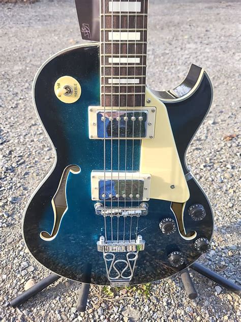 Lawson Semi Hollow Body Les Paul Blue Burst Reverb