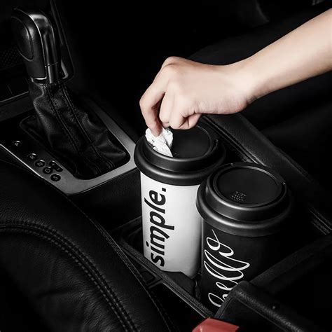 Mini Car Trash Bin Auto Portable Vehicle Black Rubbish Can Trash Dustbin Garbage Car Storage Box