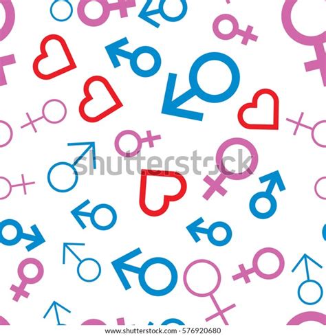 Male Female Heart Symbol Seamless Pattern Stock Vector Royalty Free 576920680 Shutterstock