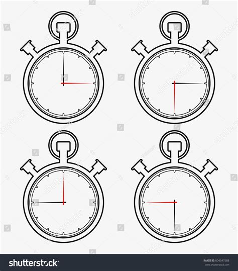 Countdown Analog Timer Icons Set Vector Stock Vector Royalty Free 604547588