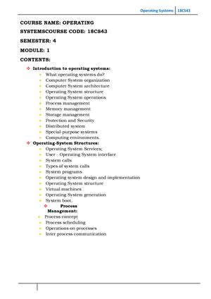OS Important M Operating Systems Rd SEM Exam Important Questions MODULE Explain