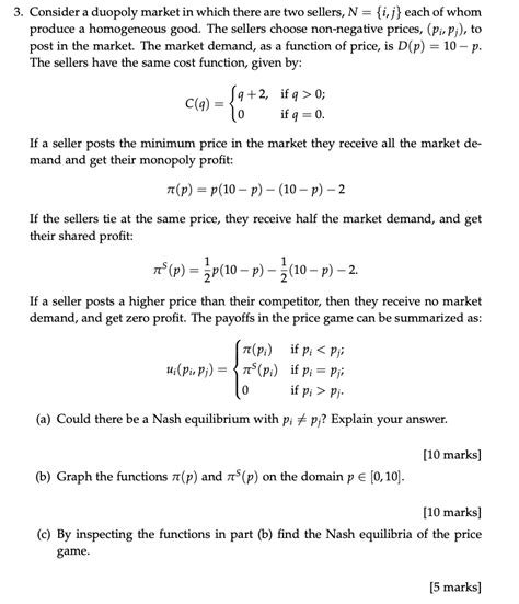Solved 3 Consider A Duopoly Market In Which There Are Two