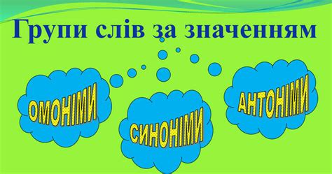 Групи слів за значенням Урок на 5 завдань Українська мова