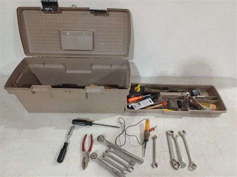 Toolbox W Assorted Hand Tools Black And Gold Auctions