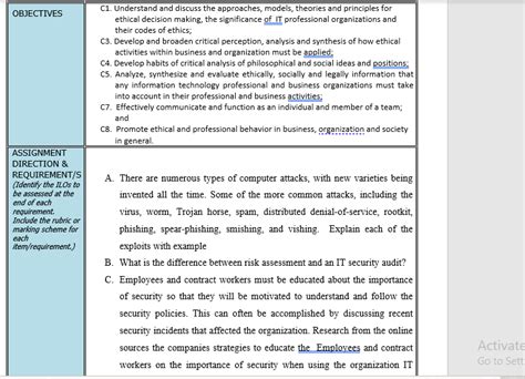 Solved Objectives Assignment Direction And Requirements