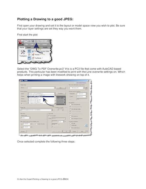 PDF Plotting A Drawing To A Good JPEG SynthmindPlotting A Drawing To A Good JPEG First Open