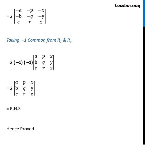 Question 5 Prove Using Property Of Determinants B C Q R