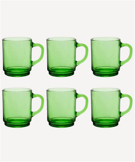 Duralex Versailles Green Mug 26cl Set Of 6 Glassette