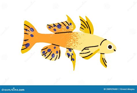 Guppy Or Millionfish Or Rainbow Fish Royalty Free Illustration