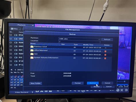 unv recorder footage backup local gui