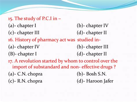 Mcq Questions Pharmacy Act PPTX
