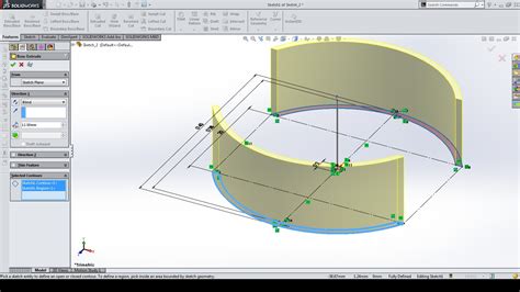 Solidworks Добавяне на материал чрез изтегляне Extruded Boss Base
