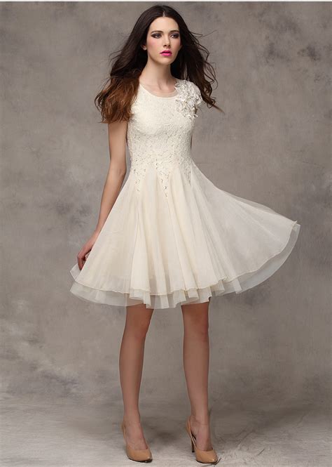 Summer O Neck A Line Lace Chiffon Casual Dress On Luulla