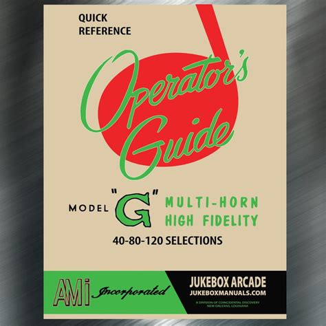 Ami Model “g” Super Rare Operators Guide For 40 80 120 Selections