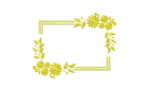 Rectangle Flower Frame Stitched Embroidery Design Daily Embroidery