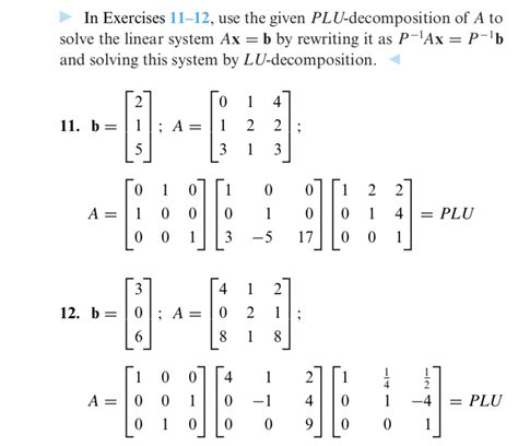 Solved In Exercises 11 12 Use The Given Plu Decomposition