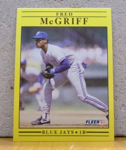Fleer 91 Baseball Card Toronto Blue Jays Fred Mcgriff 1st Base Buy 1
