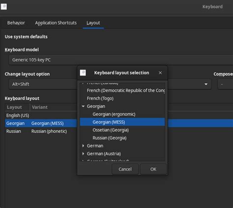 Adding More Keyboard Layoutskeymaps Xfce Endeavouros