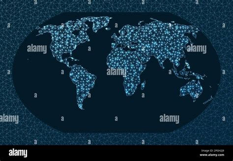 Global Network Kavrayskiy 7 Projection World Network Neat Connections Map Vector