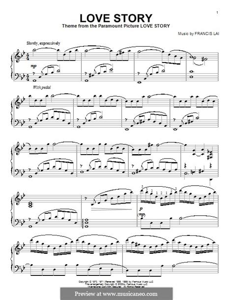 F Lai Love Story ноты на Musicaneo