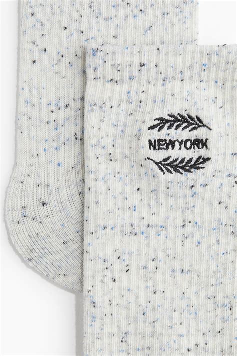 Șosete Cu Motiv Alb Melanjnew York BĂrbaŢi Handm Ro
