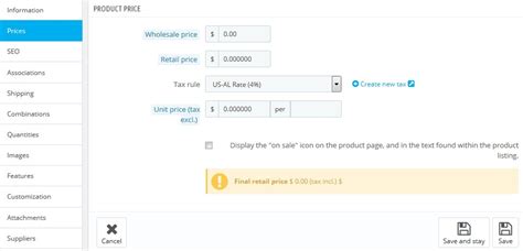 Prestashop 16x How To Add A New Product Zemez Support