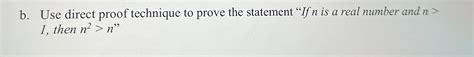Solved B Use Direct Proof Technique To Prove The Statement Chegg