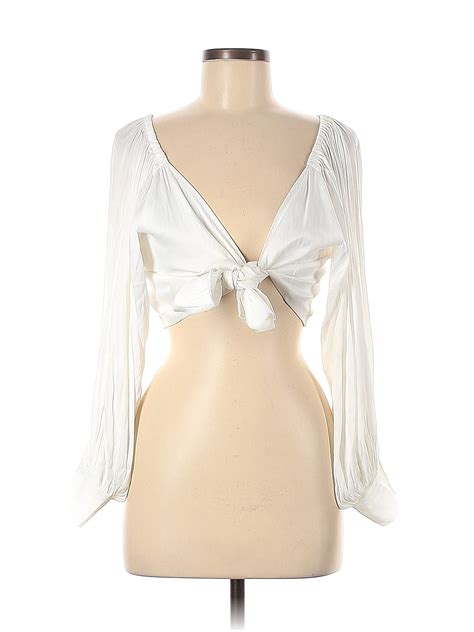 Reset By Jane 100 Polyester White Long Sleeve Blouse Size S 68 Off