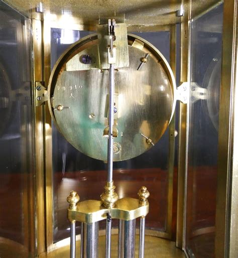 Unusual French 24 Hour Four Glass Mantel Clock Bada