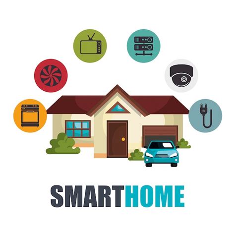 Smart Home Technology Set Icon Vector Free Download