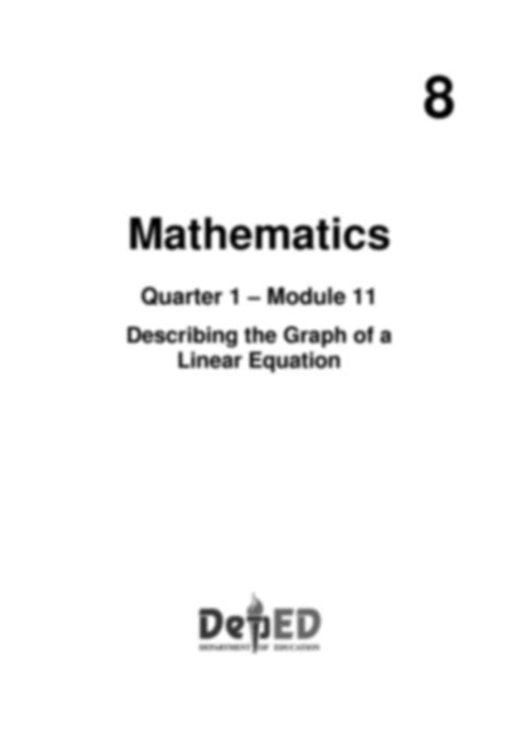 Solution Math8 Q1 Mod11 Describing The Graph Of Linear Equation
