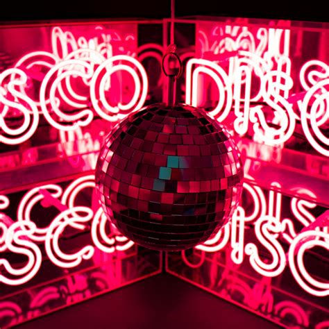 Disco Glass Neon Sign Pink Locomocean Ltd
