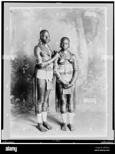 Two Wakamba Girls Full Length Portraits Standing Facing Front Frank And Frances Carpenter