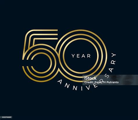 50 주년 기념 디자인 벡터 일러스트 레이 션 독특한 50 년 로고 디자인 템플릿 골드 컬러로 개념에 대한 스톡 벡터 아트 및 기타 이미지 Istock